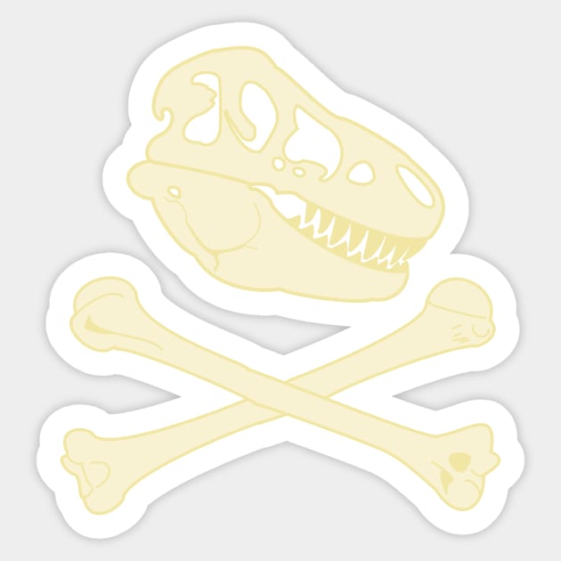 Dino Jolly Roger - Dinosaur - Sticker | TeePublic