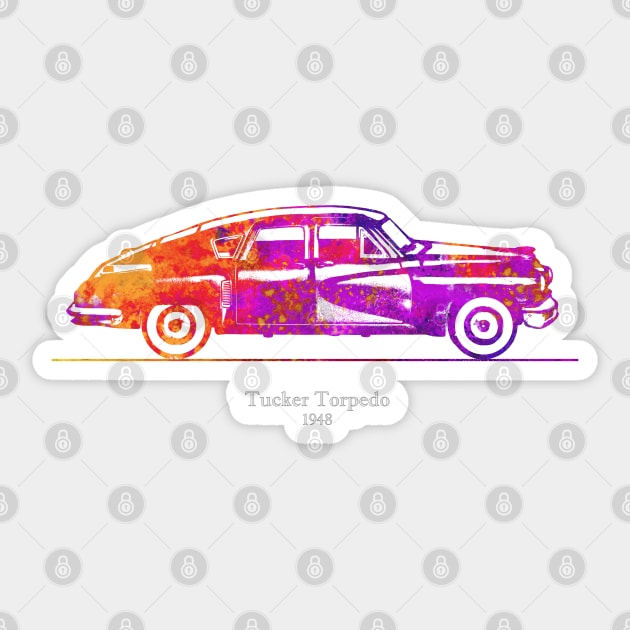 Tucker Torpedo 1948 - Colorful Watercolor - Tucker Torpedo - Sticker ...