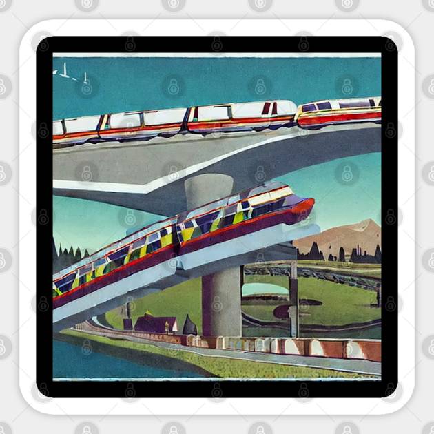 Monorail 1971 (Retro Vintage look) - Monorail Disney Magic Kingdom ...