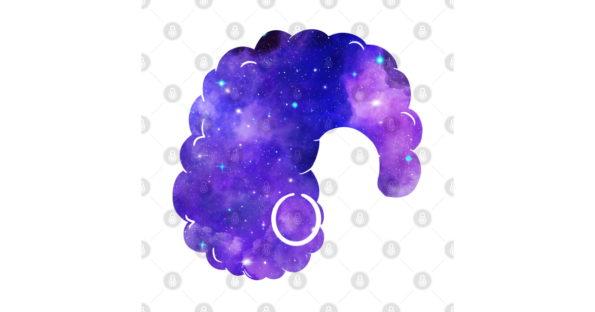 Natural Hair Women with Afro Galaxy - Afro - T-Shirt | TeePublic