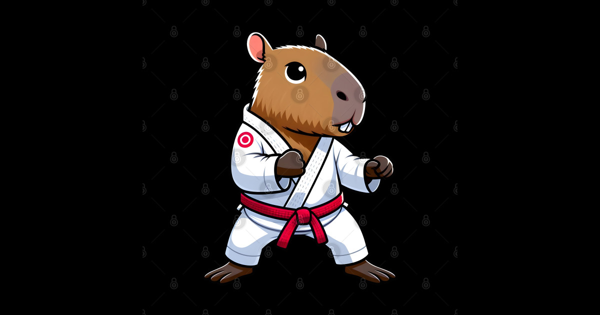 Jiu-Jitsu Capybara - Brazilian Jiu Jitsu - Sticker | TeePublic