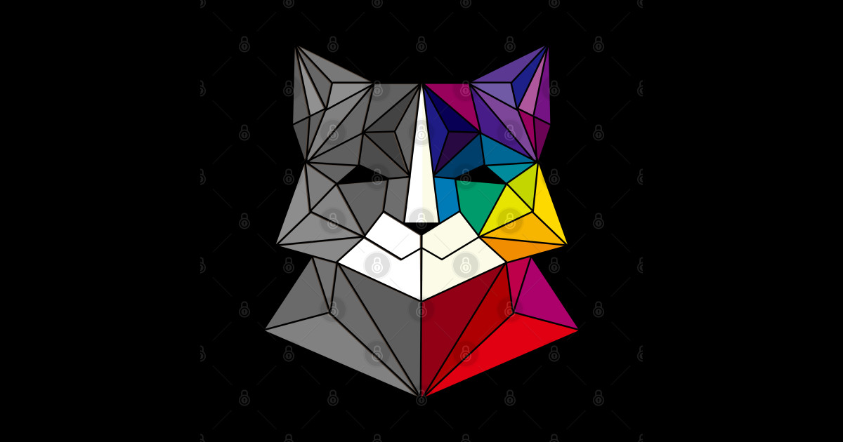 Polygon cat - Polygon Cat - Tapestry | TeePublic