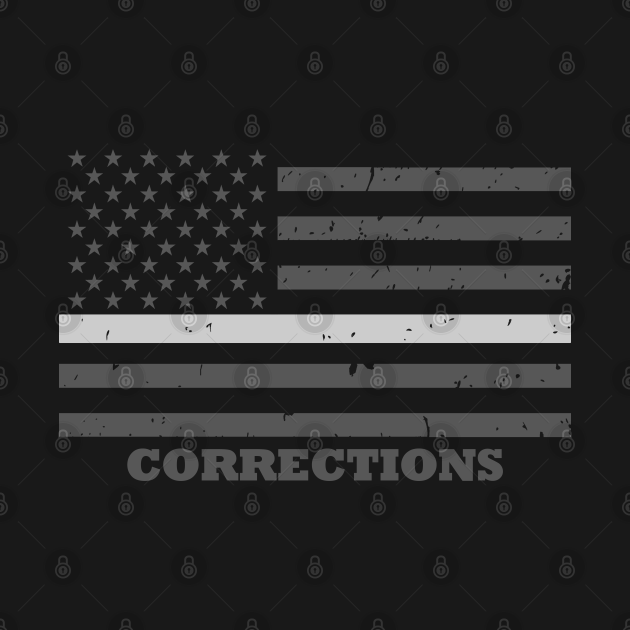 Corrections Officer T Thin Silver Line Flag Prison Officer