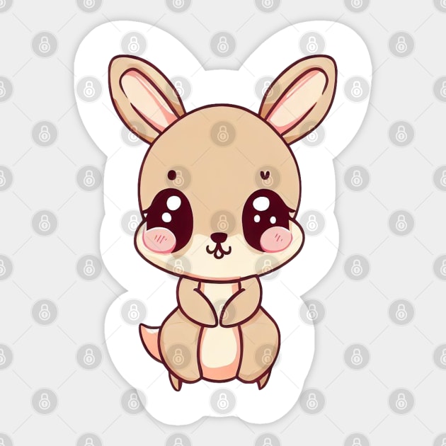 Kangaroo Kawaii - Kangaroo Kawaii - Sticker | TeePublic