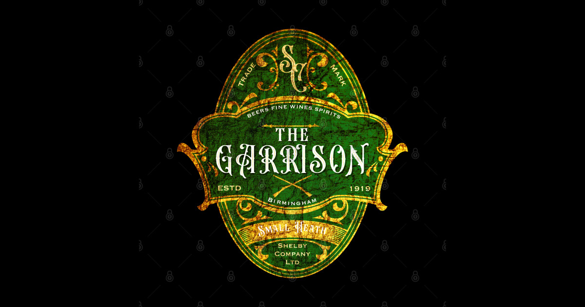 The Garrison Pub Emblem Design Green and Gold - Peaky Blinders ...