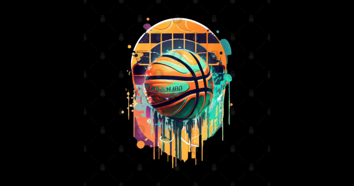 dripping basketball - Basketball - Sticker | TeePublic
