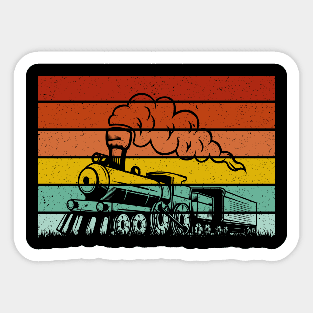 Vintage Steam Train Railway Locomotive - Train - Sticker | TeePublic