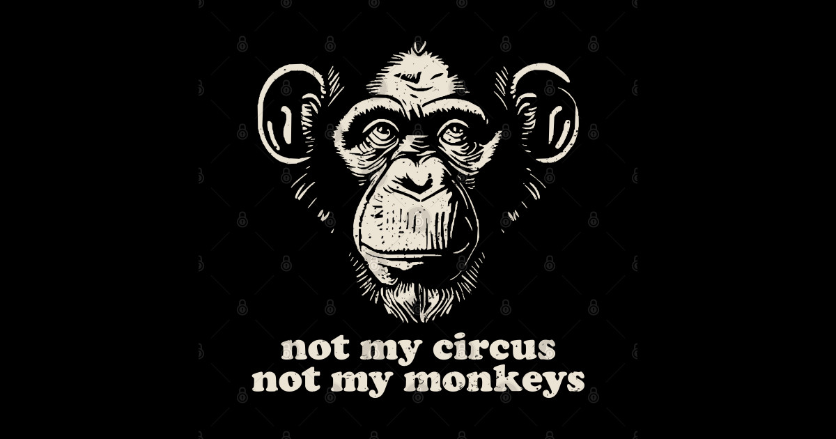 Not My Monkey Not My Circus - Not My Circus Not My Monkeys - Sticker ...