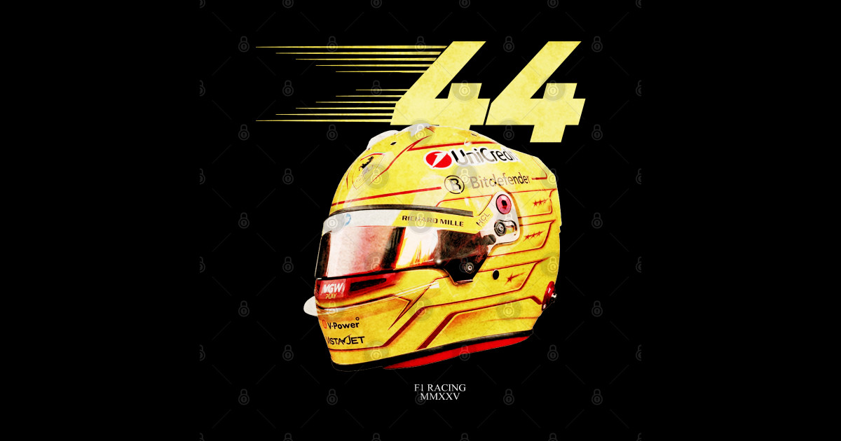 44 LEWIS HAMILTON FERRARI DESIGN - Lewis Hamilton 44 - Sticker | TeePublic