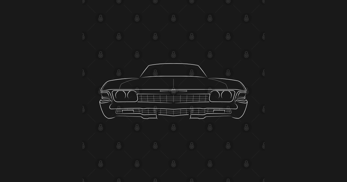 Front/profile - 1968 Chevy Impala - stencil, white - Impala - T-Shirt ...