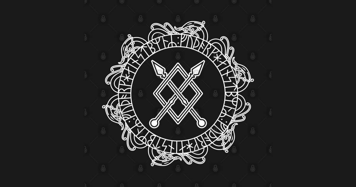 Gungnir Spear in Younger Futhark Rune Circle - Gungnir Runes - T-Shirt ...