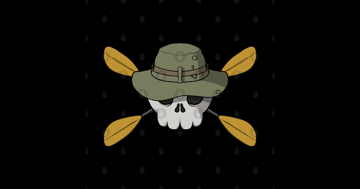 Kayaking crew Jolly Roger pirate flag (no caption) - Kayaking - Sticker ...