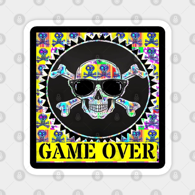 Game Over Skull 2 by LoEndT-Shirts - Game - Magnet | TeePublic