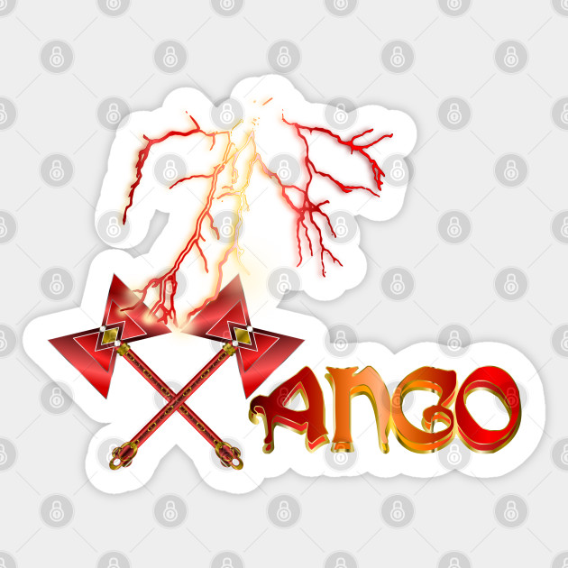 Xango - double thunder Axe monogram w Lightning Bolt - Chango - Sticker ...