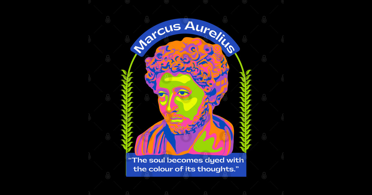Marcus Aurelius Portrait and Quote - Marcus Aurelius Quotes - Sticker ...
