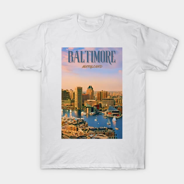 Baltimore Maryland Poster - Baltimore - T-Shirt | TeePublic