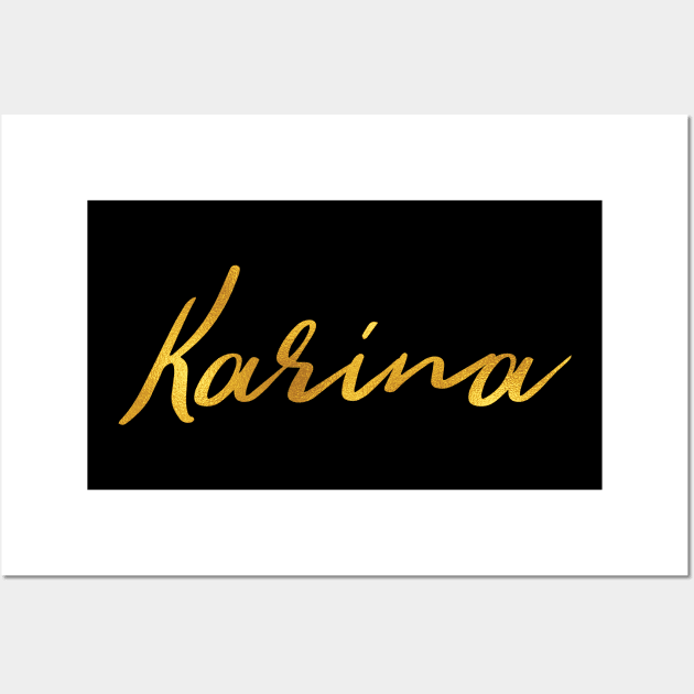 Karina Name Hand Lettering in Faux Gold Letters - Karina - Posters and ...