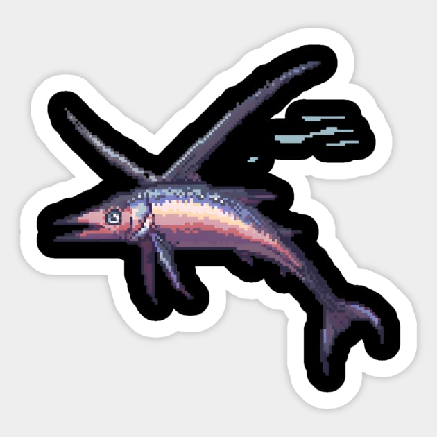 Swordfish in Pixel Form - Swordfish - Sticker | TeePublic