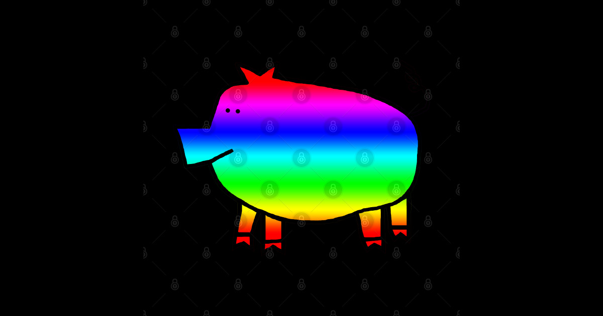 Bright Rainbow Pig for Kids - Pig - Pin | TeePublic