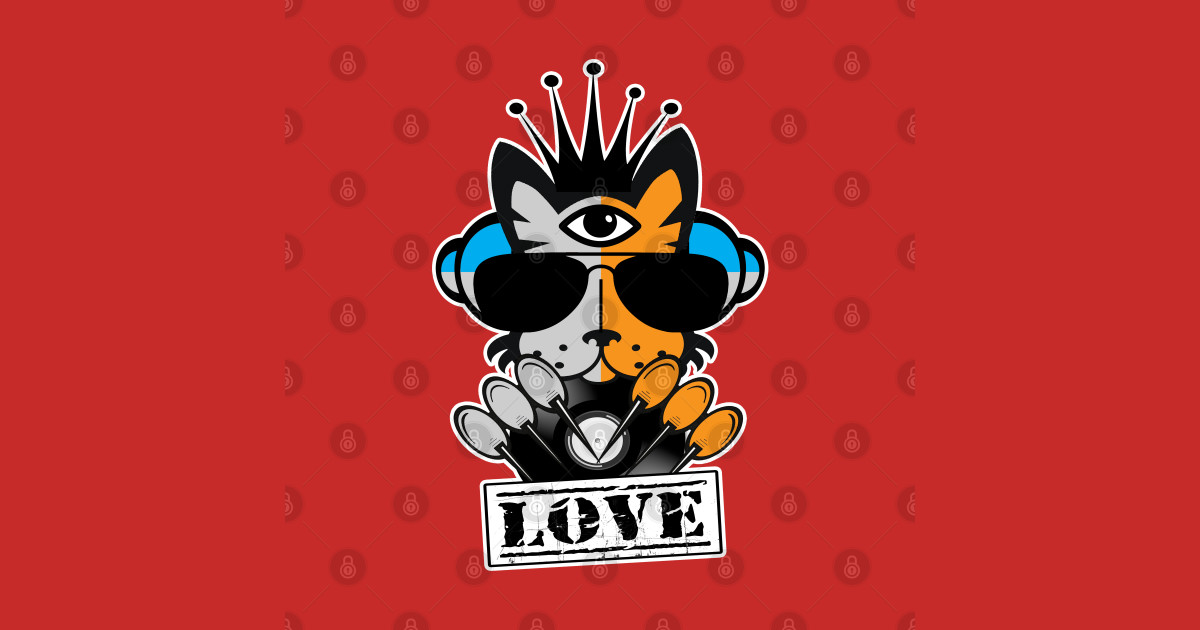 Groovy Kitty with Love - Groovy Dj Kitty - T-Shirt | TeePublic