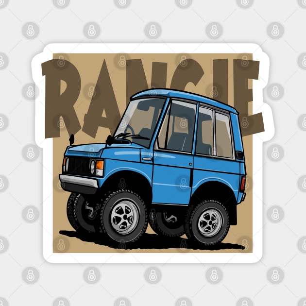 Classic Range Rover Caricature - Land Rover - Magnet | TeePublic