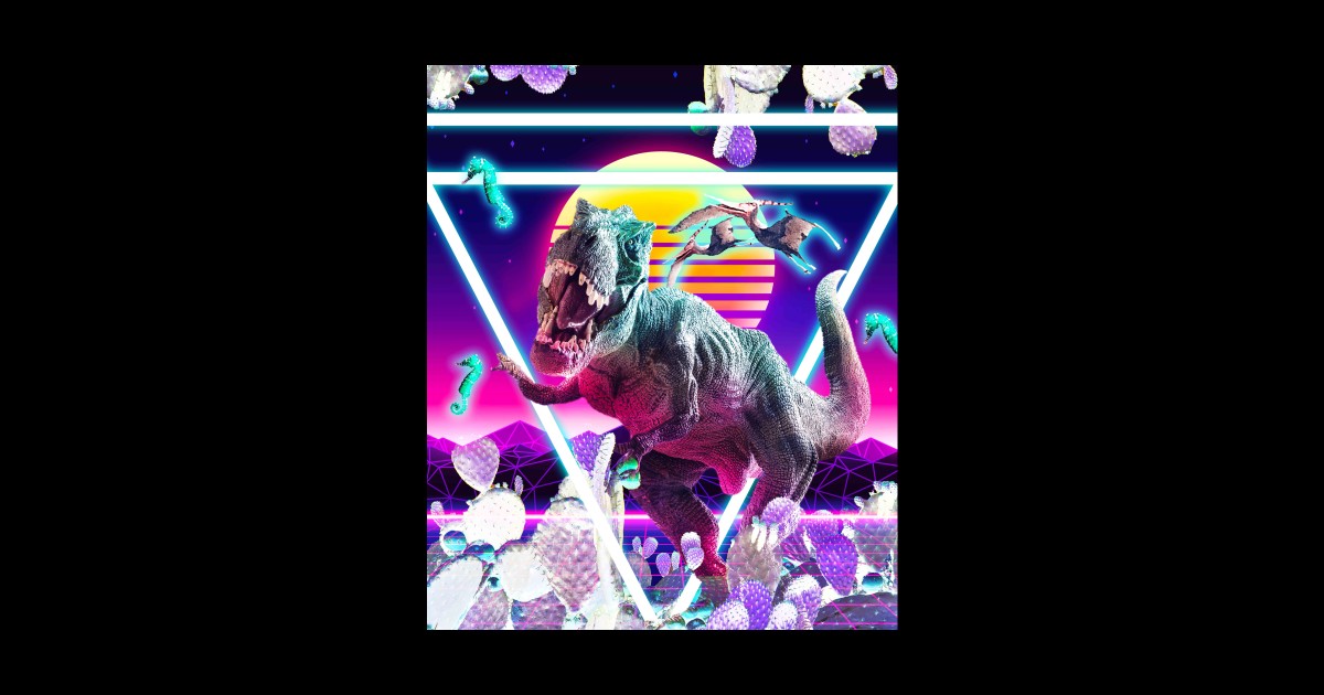 Dinosaur Rave Raving T-Rex - T Rex - Sticker | TeePublic