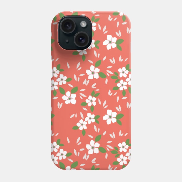 Orange White Pastel Color Flower Pattern - Flower Pattern - Phone Case ...
