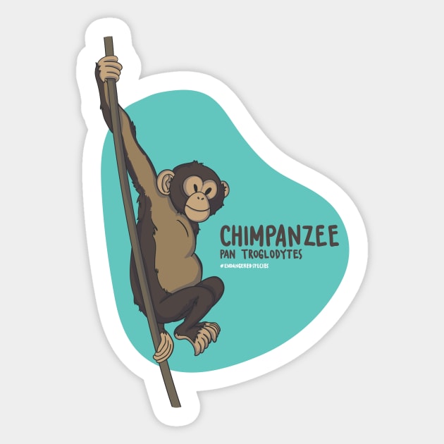 Endanger Species - Chimpanzee - Animal - Sticker | TeePublic