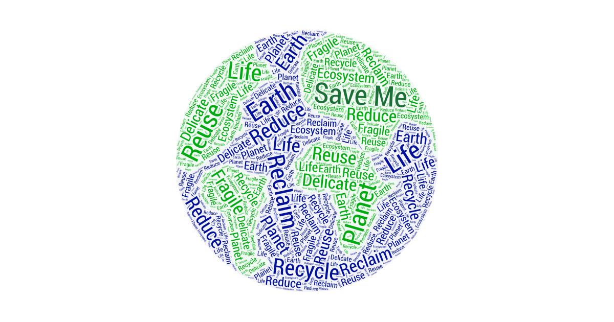 Save The Planet Word Cloud Art Save Me - Earth - T-Shirt | TeePublic