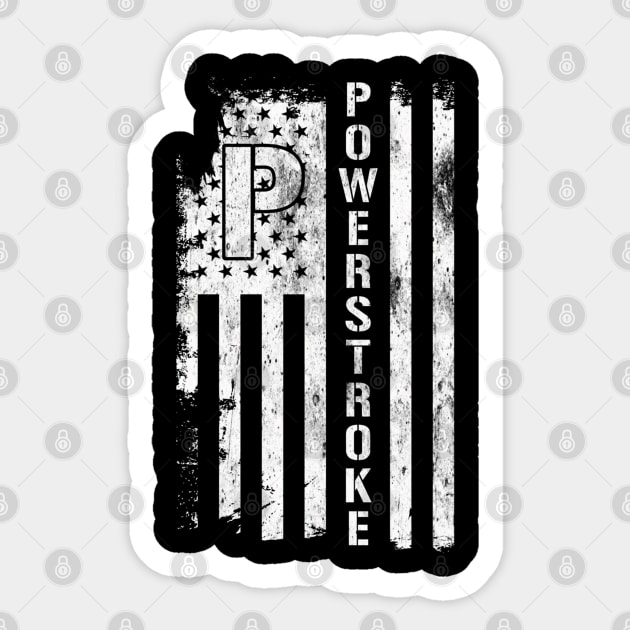 Powerstroke American Flag - American Flag - Sticker | TeePublic
