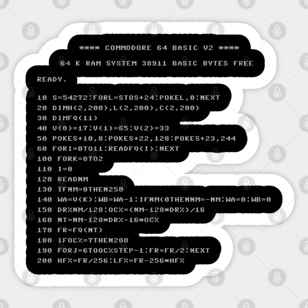 Commodore System Basic Code - Commodore 64 Retro Computer - Sticker ...