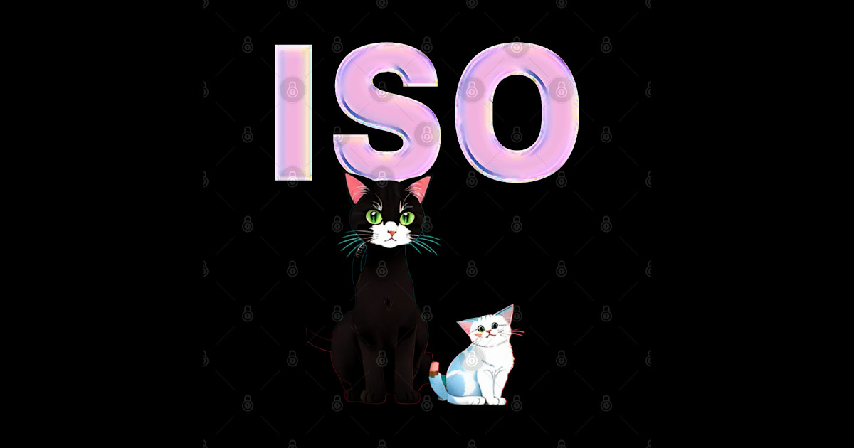 ISO Cats - Front - Iso Cat - Sticker | TeePublic