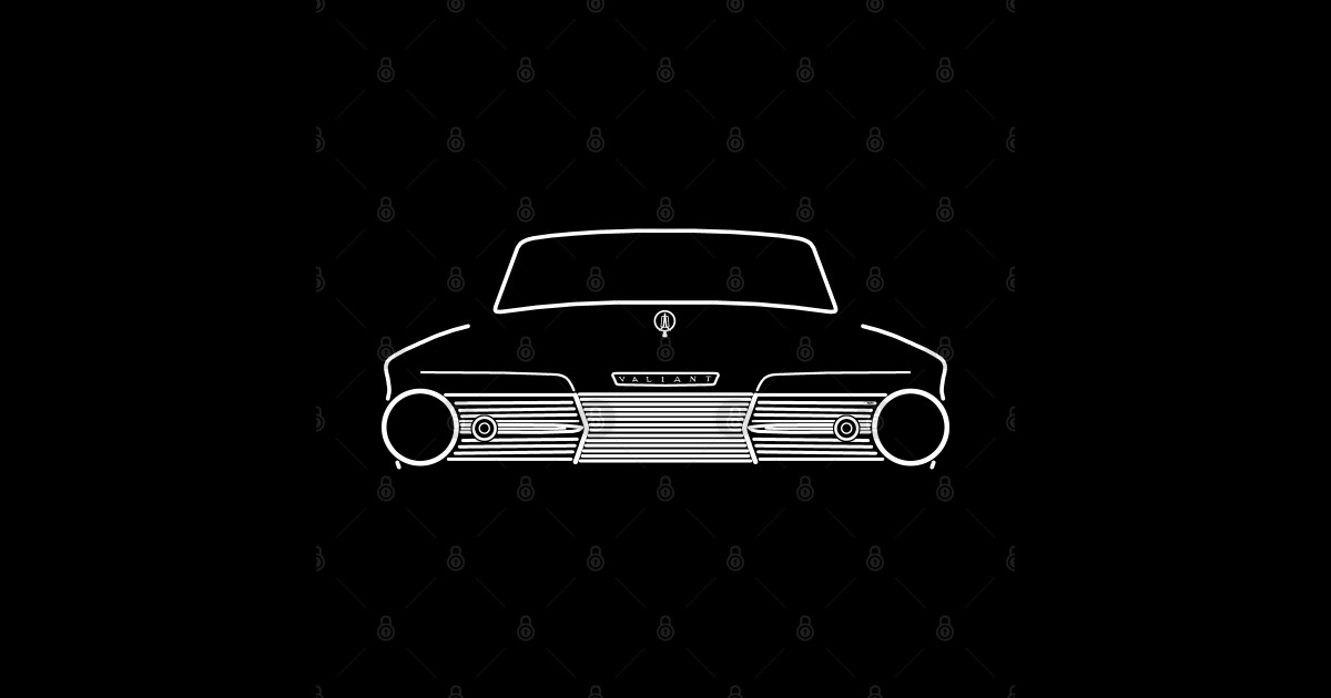 Valiant AP6 1960s classic car white outline graphic - Valiant - Posters ...