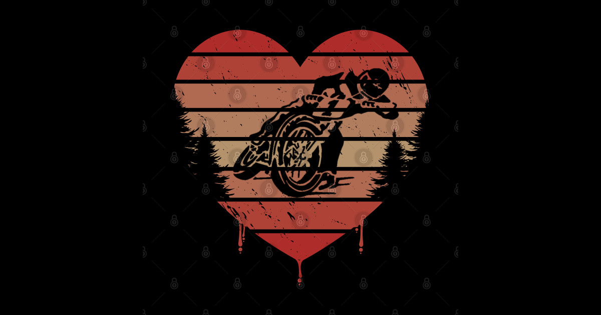 Cute Vintage Heart Dirt Track Racing Valentine Day Love Gift Idea ...