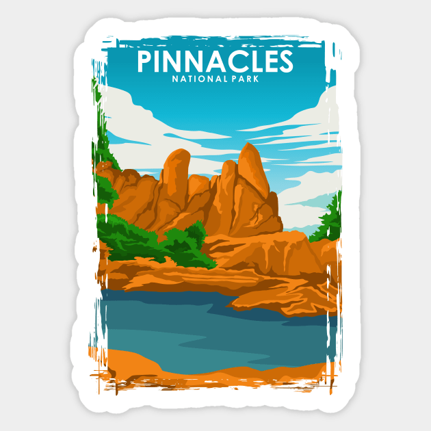 Pinnacles National Park Vintage Travel Poster - Pinnacles - Sticker ...