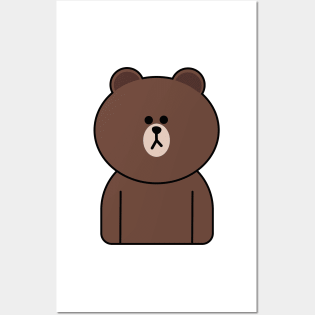 LINE Friends brown bear - Brown - Posters and Art Prints | TeePublic