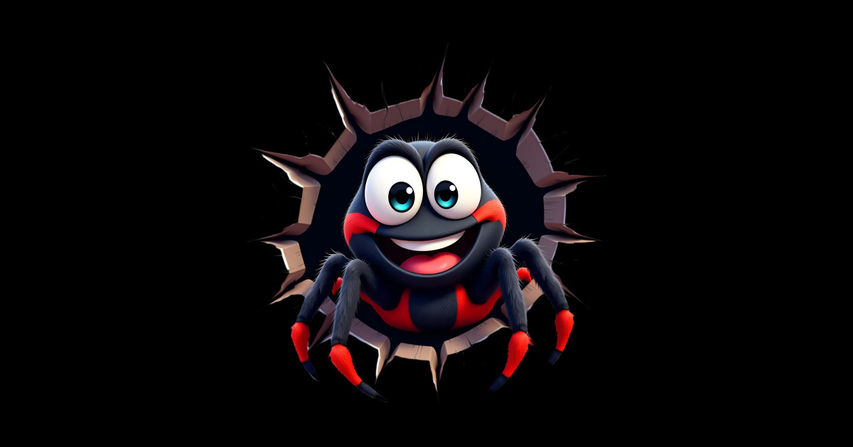 Funny smiley spider face - Funny Animals Pets - Sticker | TeePublic