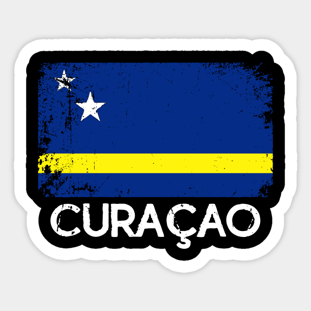 Curacao Flag Vintage - Curacao - Sticker | TeePublic