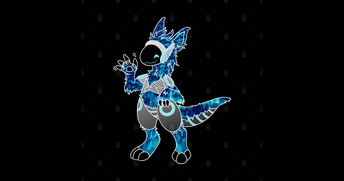 Protogen Fursuit Furry Fursona Waving Hello Blue Tie Dye Protogen Mug Teepublic