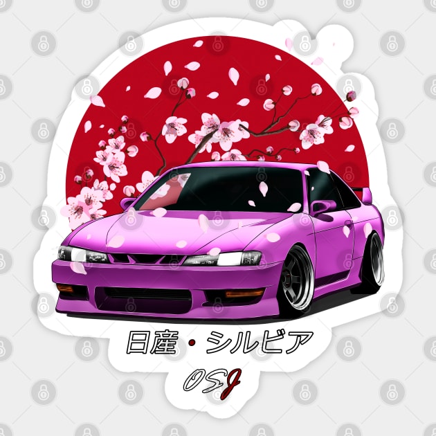 S14 Pink SunRise Edition - Nissan Silvia - Sticker | TeePublic