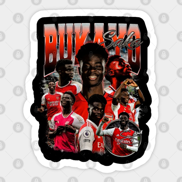 Bukayo Saka Retro Bootleg - Bukayo Saka - Sticker | TeePublic