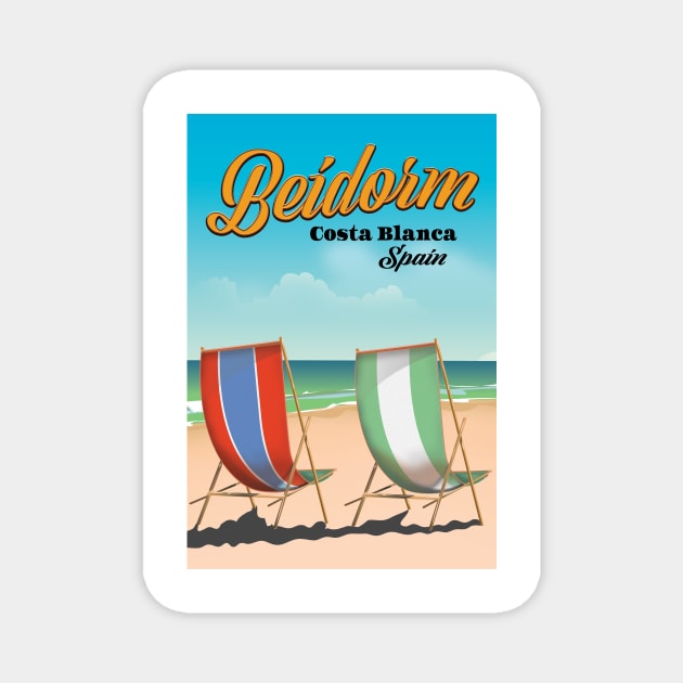 Benidorm Beach poster - Benidorm Beach - Magnet | TeePublic