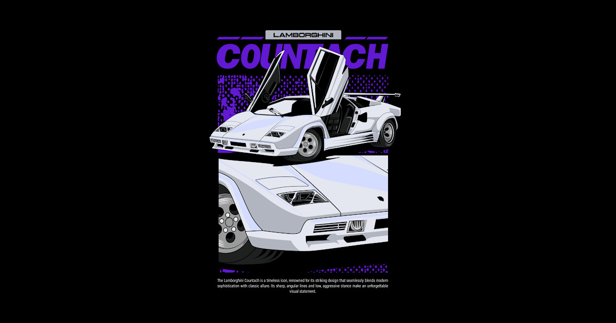 Lamborghini Countach - Lamborghini Countach - Sticker | TeePublic