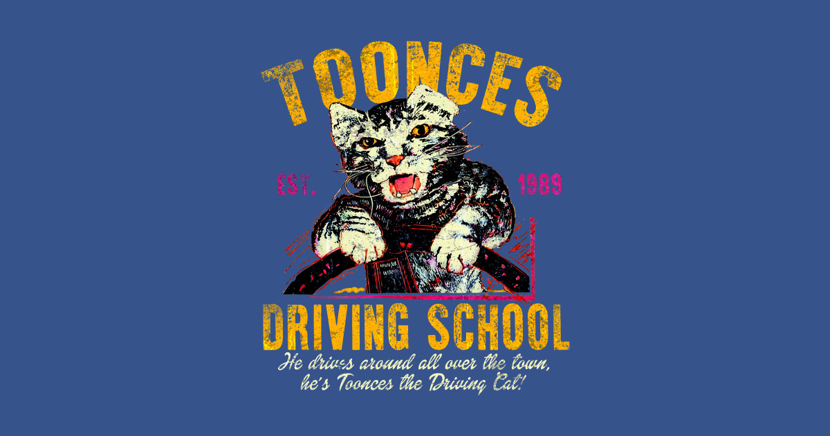 Toonces Driving School Est 1989 - Toonces The Driving Cat - Long Sleeve ...