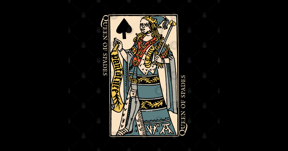 Classic Character of Playing Card Queen of Spades - Vintage Retro ...