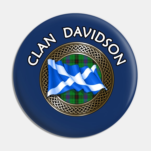 Clan Davidson Crest & Tartan Knot - Davidson - Pin | TeePublic