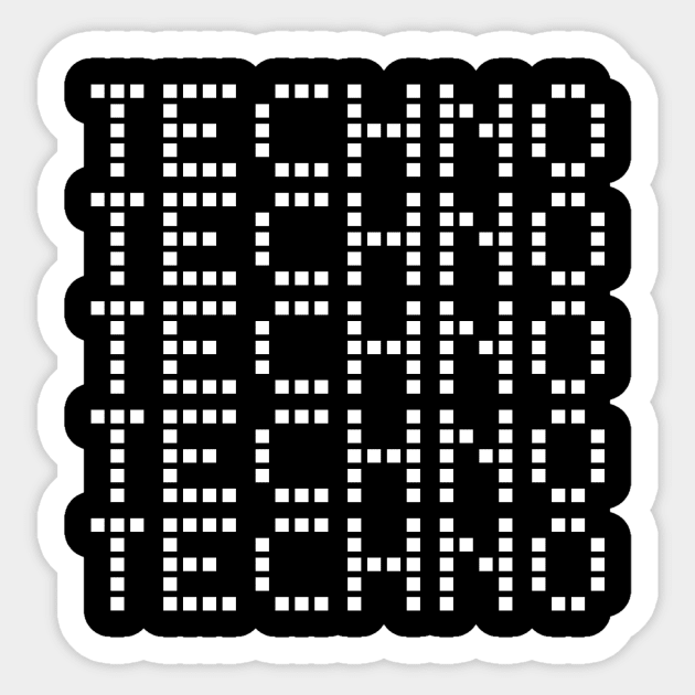 techno digital logo - Techno - Sticker | TeePublic