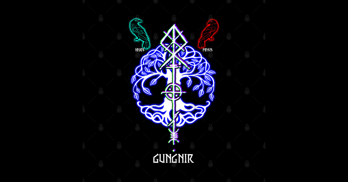 Gungnir spear of the god Odin - Odin Spear - Sticker | TeePublic