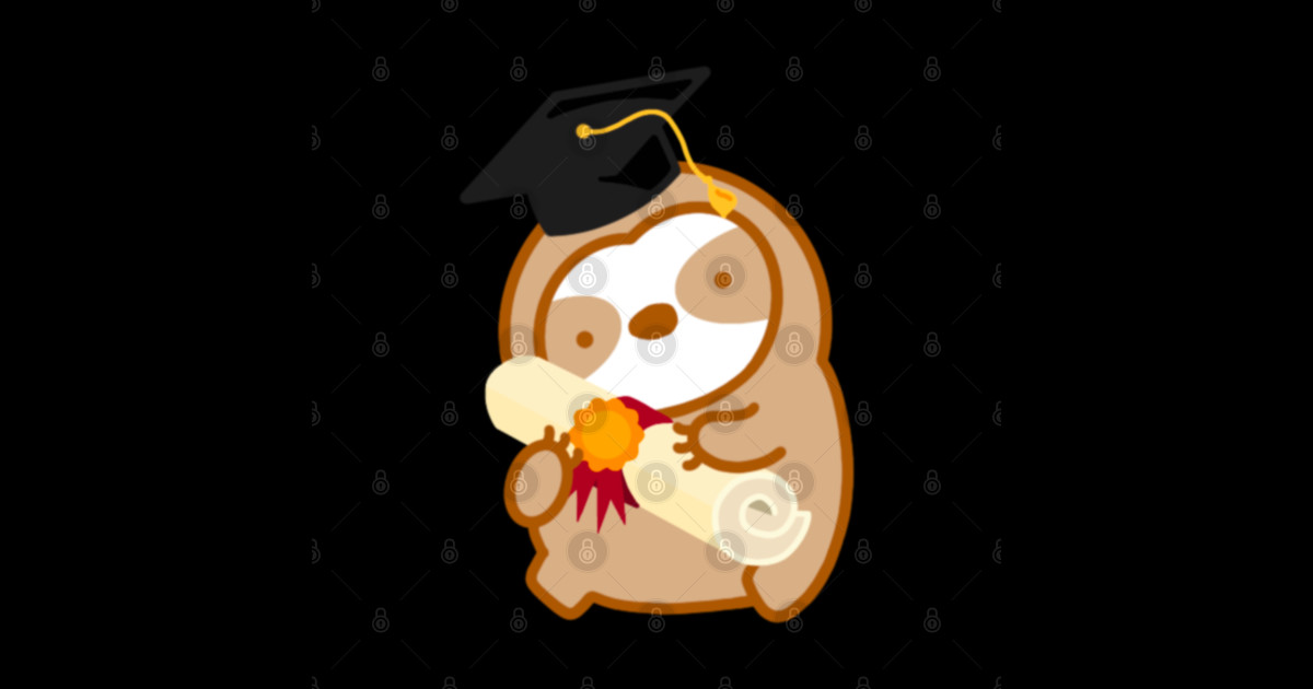 Cute Happy Graduation Sloth - Sloth - Sticker | TeePublic
