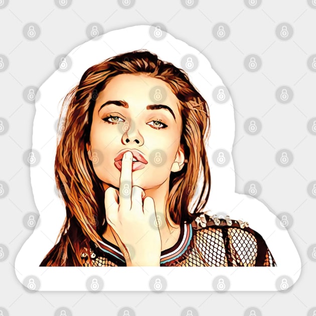 Girl with middle finger - Middle Finger - Sticker | TeePublic